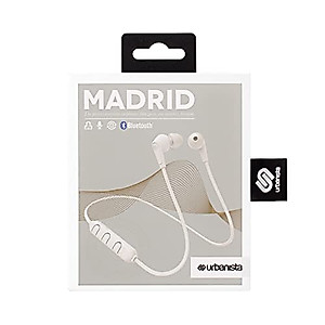 Urbanista Madrid Bluetooth Earphones, in Ear Headphones Compatible with iOS and Android, 4HR Battery Life, Handsfree Play/Pause, White