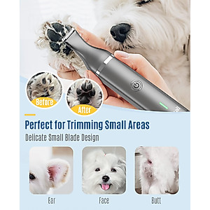 oneisall Dog Clippers and Dog Paw Trimmer Kit 2 in 1 Pet Cat Dog Grooming Kit Quiet Cordless Dog Clippers for Grooming Pet Hair Trimmers for Dogs Cats