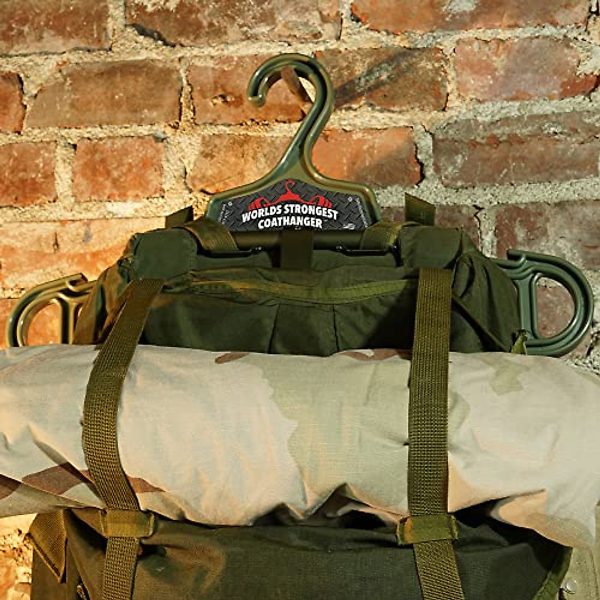 Worlds Strongest Coat Hanger | USA Made | 140 lb Load Capacity | Multipurpose Gear Hanger | Coyote 498 (6)