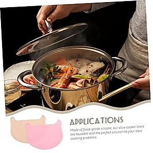 HOMSFOU 6 Pcs Silicone Slow Cooker Bags Crock - Pot Liners Dishwasher Insert Liner Silicone Liners Inserts Divider Reusable Silicone Insert Kitchen Supplies Non-slip