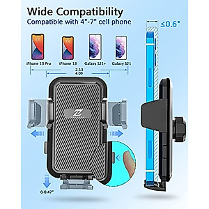 Cup Holder Phone Mount for Car, Car Phone Holder Mount with Expandable Base, Adjustable Height Car Phone Holder for iPhone Samsung and 4-6.7in Cell Phones, Cup Phone Holder for Car/SUV/Truck