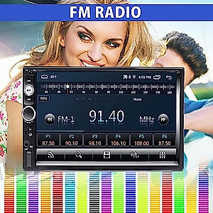 Gxegauy Double Din Car Stereo, 7 Inch Stereo with Bluetooth Compatible Apple Carplay and Android Auto, Audio Receivers HD Touchscreen,FM Radio, USB/TF/AUX Port