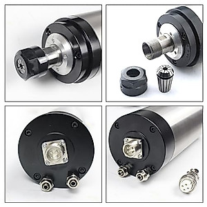 CNCTOPBAOS 2.2KW Water Cooled Spindle Motor ER20 24000rpm 400Hz+2.2KW VFD Inverter Variable Frequency Driver 110V+80mm Clamp+80W Pump+6m Pipe+14pcs Collet CNC Kit for CNC Router Milling Machine