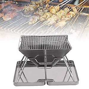 SHZBCDN Foldable Charcoal Grill, Portable BBQ Barbecue Grill Lightweight Simple Grill for Camping, Garden, Outdoor, Travel