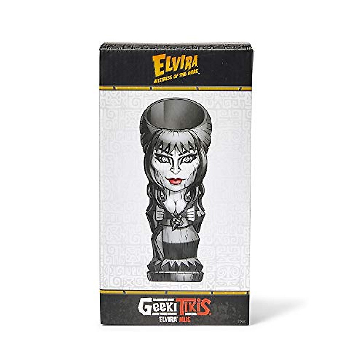 Geeki Tikis Elvira Mistress of the Dark Mug | Official Elvira Collectible Tiki Style Ceramic Cup | Holds 20 Ounces