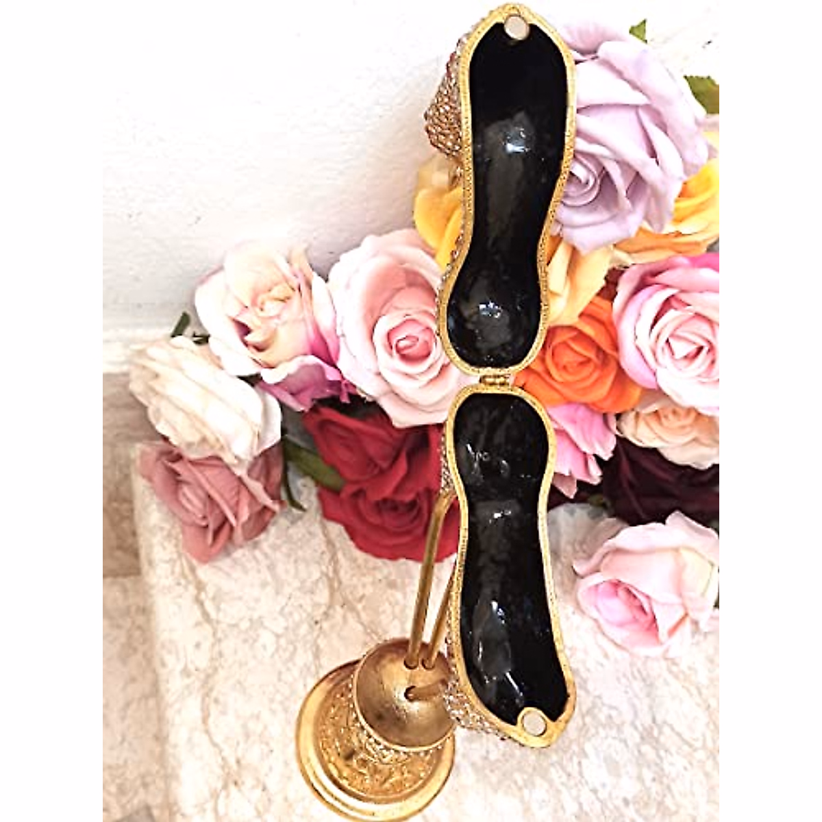 10ct HANDMADE Limited Edition ANTIQUE 1990 Reindeer Figurine LARGE FABERGE Egg Jewelry Box & Fabergé Pendant Necklace & RUBY Bracelet 24k GOLD Womens Day Deer Statue for Home Decor Reindeer Unique 14"