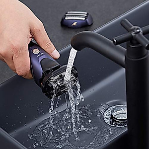 Panasonic ES-LV67-A803 Wet and Dry Shaver, 5 Shaving Heads with Linear Motor, Including Hair Trimmer, Navy Blue