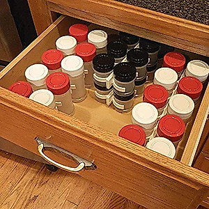 Plastic Kitchen Spice Rack Organizer 20 Spice Gripper Clip Strips Cabinet Door for Spice Containers - 4 Strips, Holds 20 Jars