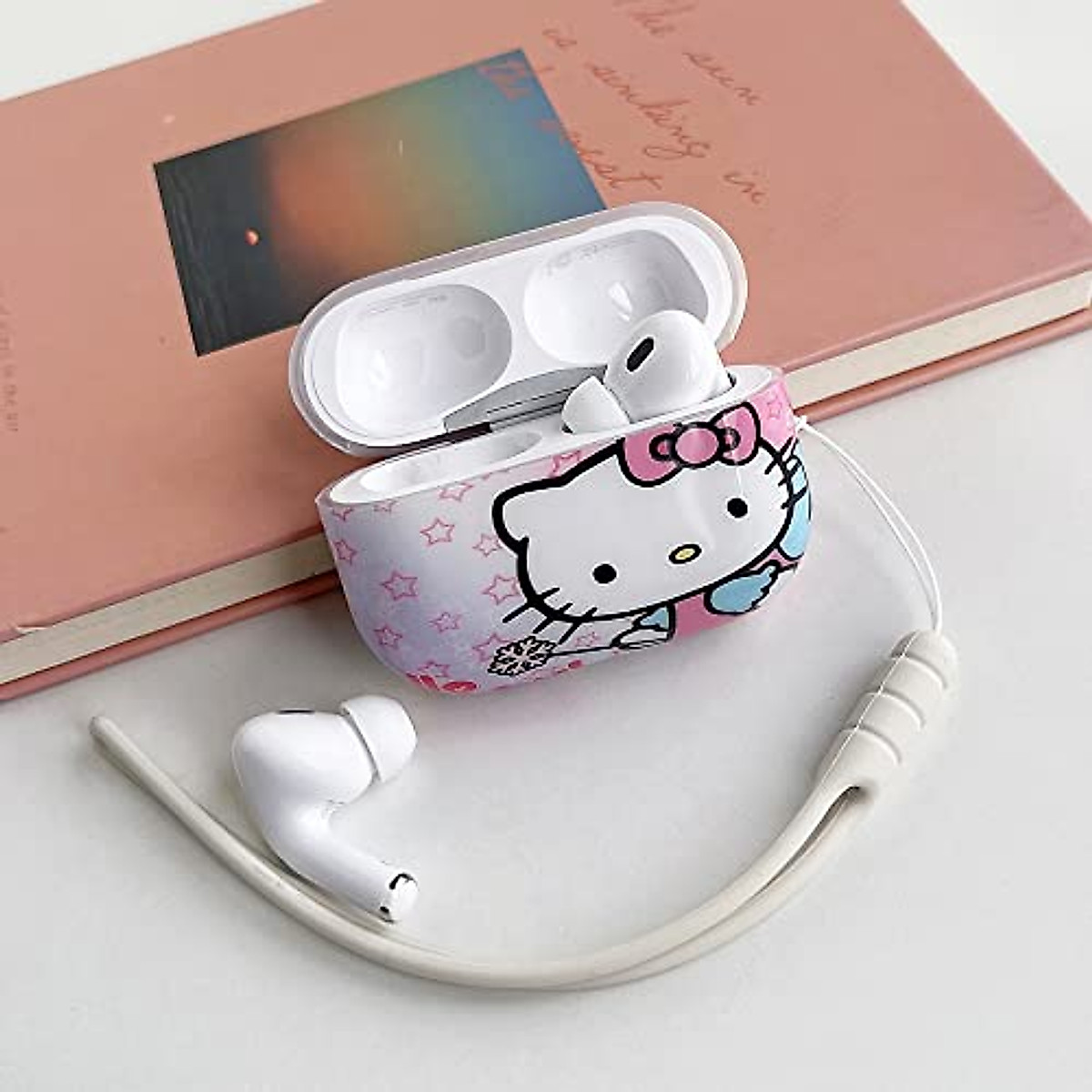 Anime Pattern Compatible with AirPod Pro 2nd Case, Anime Airpod Case for Boys Girls Teens, IMD Full Body Protection Shockproof Cover with Lanyard for Apple AirPod Pro 2nd (Marie Cat)