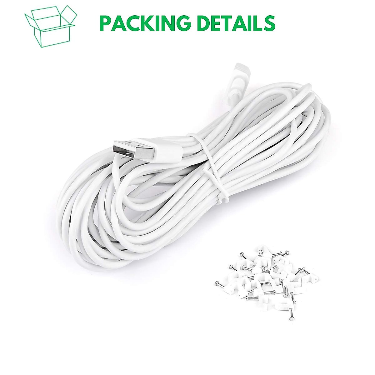 Zeshbit 25ft/7.5m Power Cable for Blink Mini Security Camera, Extension USB Cable Continuously Charging Your Blink Mini Indoor Plug-in Smart Camera (Plug and Camera are Not Included)