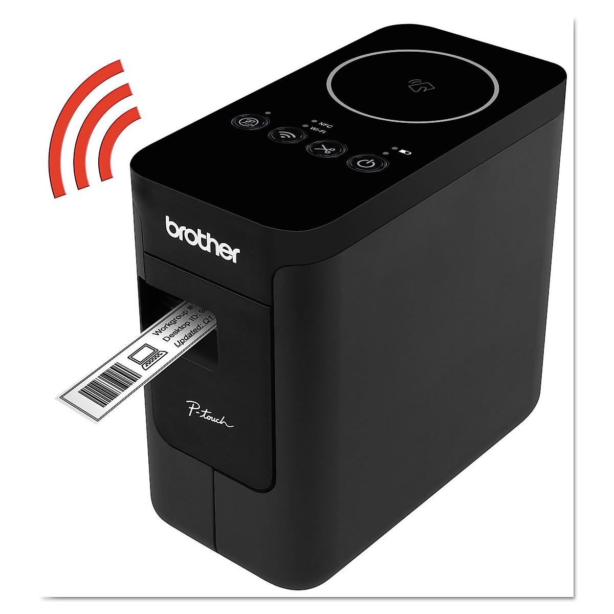 Brother P-touch, PTP750W, Wireless Label Maker, NFC Connectivity, USB Interface, Mobile Device Printing, Black