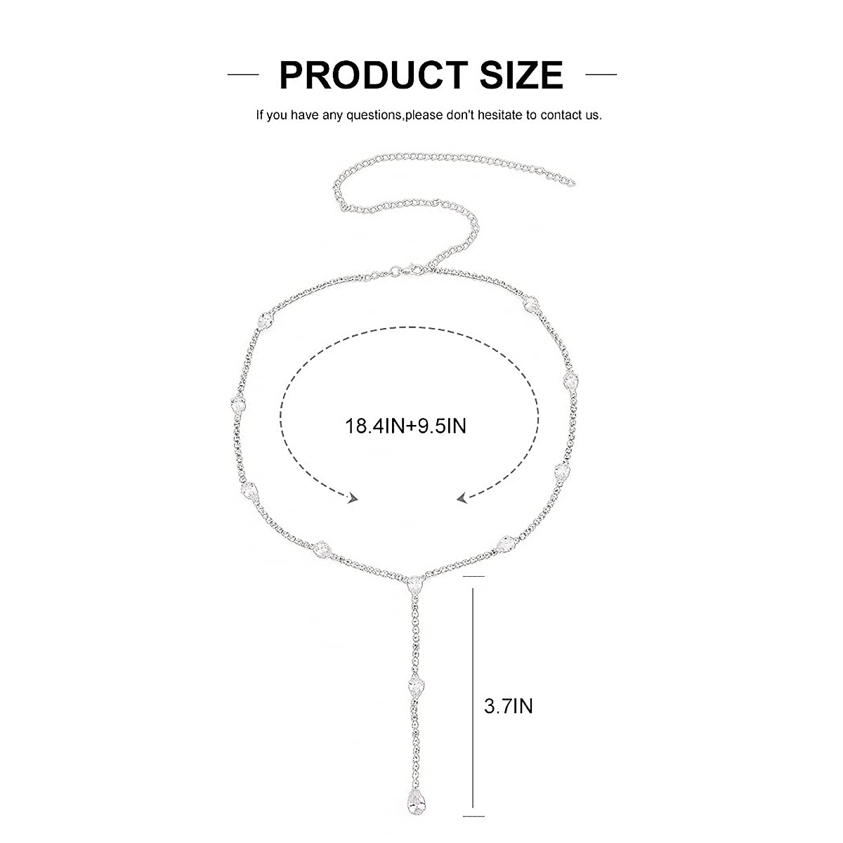 Ckecharfa Rhinestone Choker Necklaces Silver Waterdrop Pendant Necklace Crystal Chain Necklaces Glitter Party Adjustable Neck Chain Jewelry for Women and Teen Girls, Free Size