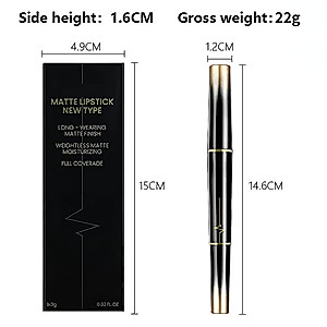 XIRUJNFD 16 Color Long Lasting Lipstick Lip Liner Combo, Dual Heads Lip Liner and Lipstick Set, Long Lasting Lipstick 24 Hour Waterproof, Matte Lip Liner (#13)