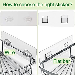 Jovware Shower Caddy Adhesive Replacement Stickers 4 Pack Single Shower Caddy Hook, Bathroom Shelf Adhesive Mount Replacement 1 Hook, Individual Adhesive Strips for Sponge Caddy Soap Holder Sink Caddy