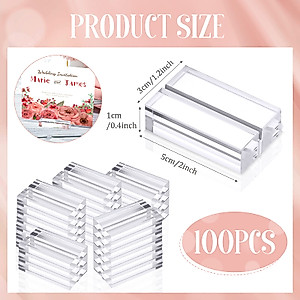 100 Pcs Acrylic Place Card Holders 2 Inch Table Number Holders Clear Place Stands Acrylic Display Stand for Wedding Dinner Home Party Events Decoration