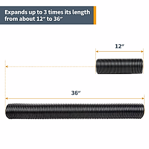 POWERTEC 70208V 2-1/4 Inch Dust Collection Flexible Hose Kit,Black