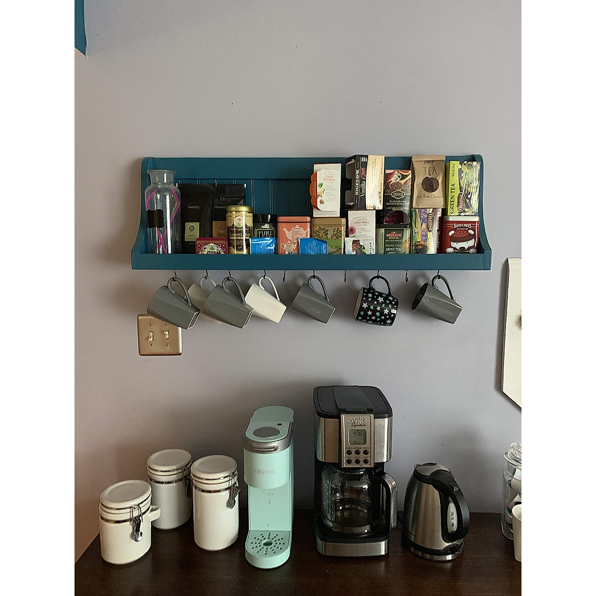 Mug Rack Coffee Bar, Container Storage and DIsplay