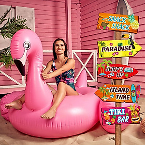 Jetec 20 Pieces Luau Party Welcome Sign, Tropical Hawaiian Summer Themed Decorations Sign Front Door with 4 Sheet Stickers