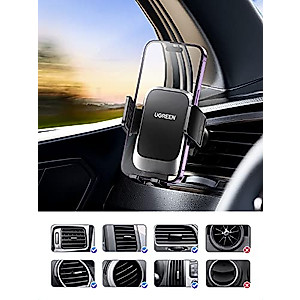 UGREEN Car Phone Holder Mount for Dashboard Windshield Air Vent 3 in 1 Universal Cell Phone Holder for Car Accessories Cradle Compatible with iPhone 14 13 12 11 Pro Max Smartphone, Strong Suction Cup