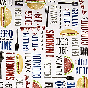 The Lakeside Collection Picnic Table and Bench Seat Covers with Elastic Edges - BBQ - 3 Pieces