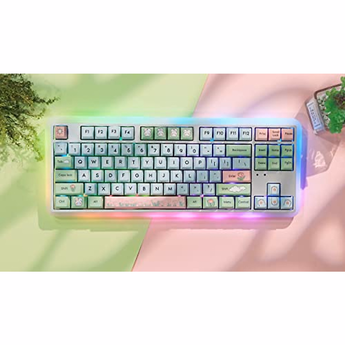 EPOMAKER Alice’s Adventure 156 Keys Cherry Profile PBT Dye Sublimation Keycaps Set for Mechanical Gaming Keyboard, Compatible with Cherry Gateron Kailh Otemu MX Structure