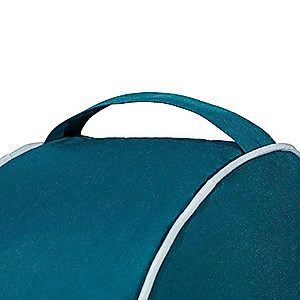 QILLOWAY Indoor/Outdoor Inflatable Stool,Round Ottoman,All Weather Foot Rest for Kids or Adults, Camping or Home (Peacock Blue)