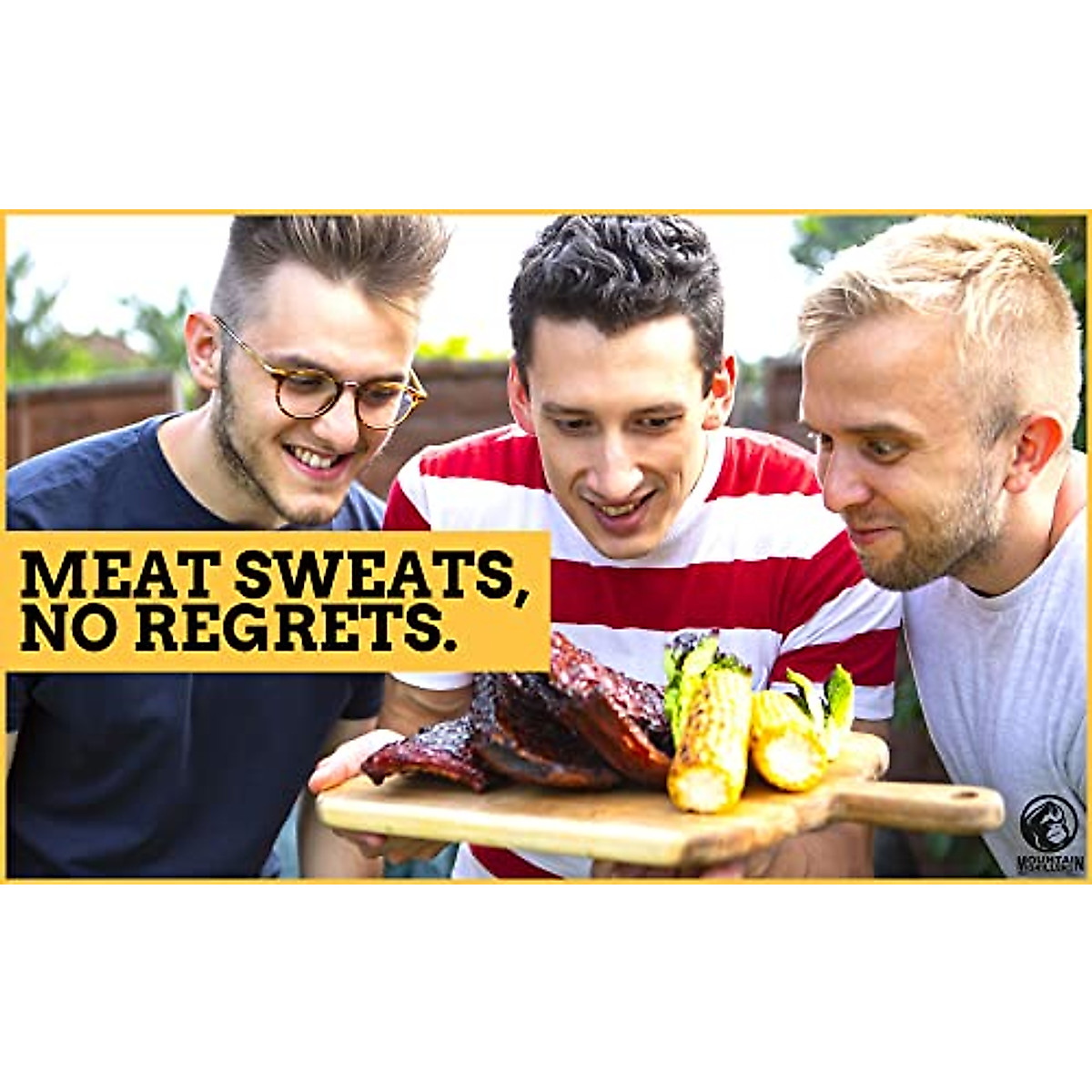 MOUNTAIN GRILLERS Rib Racks for Smoking, Gas Smoker, Charcoal Grill, Sturdy & Non Stick Standing roasting rack for Gas Grill, BBQ Grill, Holds 4 Baby Back Ribs, Grilling & pit boss accessories for men