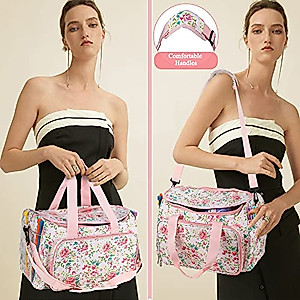 Coopay Yarn Storage Crochet Bag, Large Capacity Yarn Bag for Yarn and Knitting & Crochet Supplies, Knitting Bag with Detachable Shoulder Strap, Beautiful & Portable Knitting Tote Bag(Bag Only)