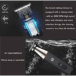 Beard Trimmer for Men 5 in 1 professional grooming Kits Nose Hair Trimmer Facial Shaver LED Display IPX7 Waterproof Cordless Electric Hair Clippers Precision Trimmer, Gifts for Men Husband Father