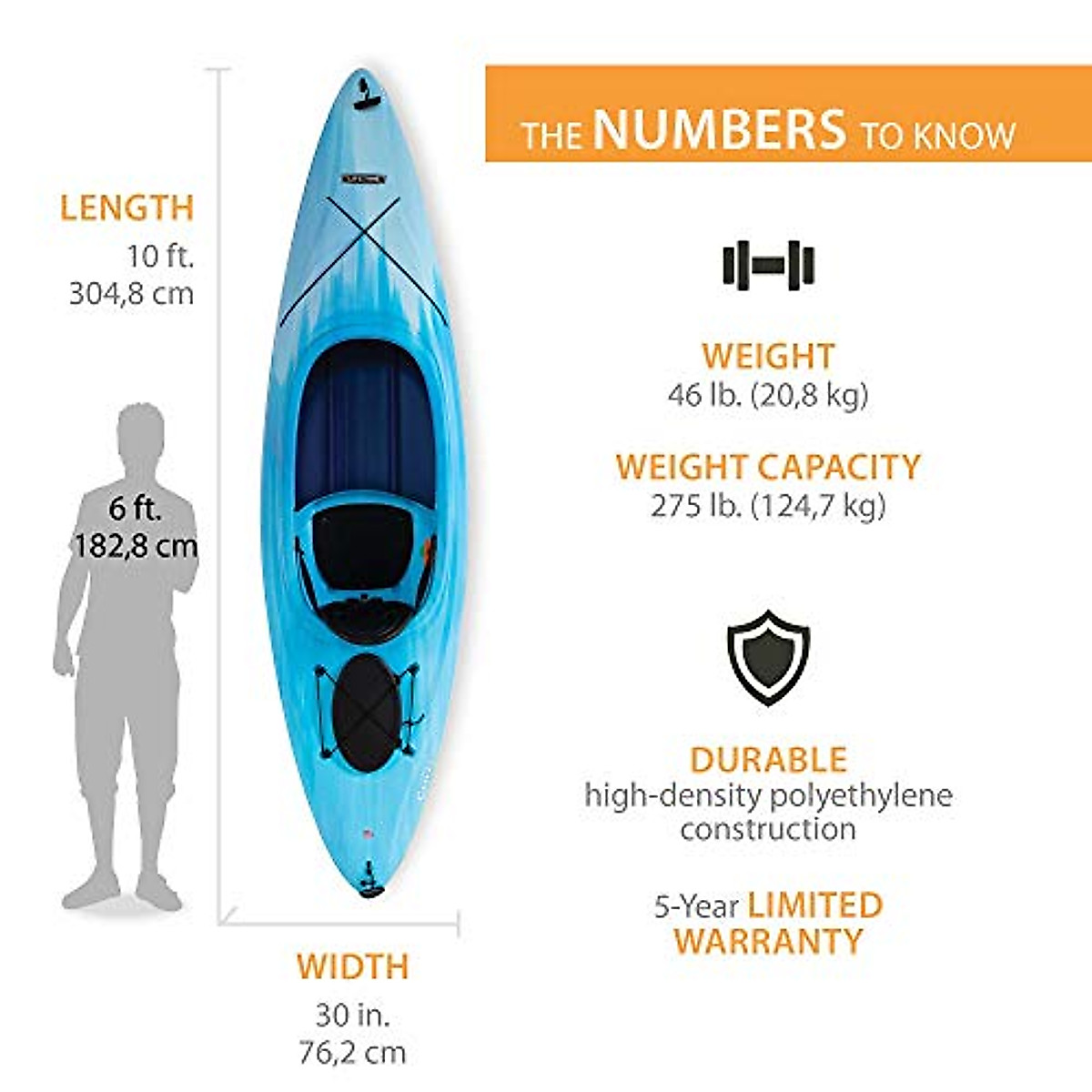 Lifetime Cruze 100 Sit-in Kayak, 2-Pack, Sky Fusion, 10-Foot