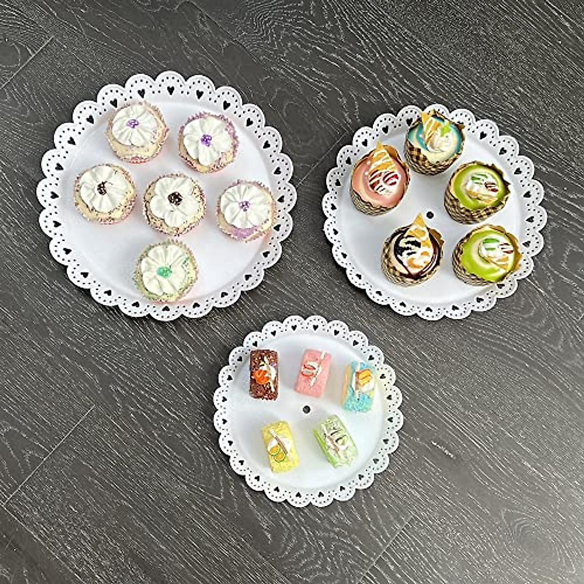 Cupcake Stand/Holder Plastic Dessert Stand White Cake Stand 3 Tiered Serving Stand Display Stand Reusable Pastry Platter for Wedding Birthday Baby Shower Tea Party Decorations