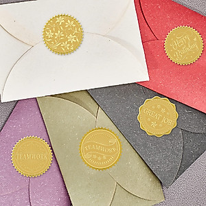 CRASPIRE Gold Foil Certificate Seals Flower Pattern 2" Round Self Adhesive Embossed Stickers 100pcs for Invitations Certification Graduation Notary Seals Corporate Seals Monogram Emboss
