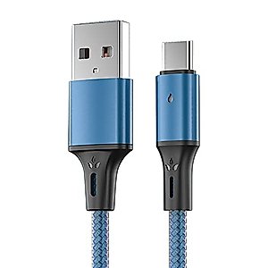 BGNTBUK Type C to Type C Cable 3A Super Fast Charge Braided Alloy LED Front Light Data Cable Suitable for Type C Charging Cable Usb3 Extension Cable 25 Ft