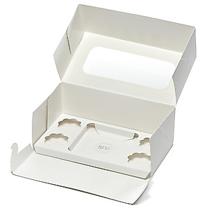 BlackRidge Home Bento Cake Box with Cupcakes - Perfect for Bento Box Cake and Cupcakes, Bento Cake and Cupcake Boxes Combo, 5 Sets: Cupcake and Bento Cake Boxes Fit 4 Regular Cupcakes and Mini Cake.