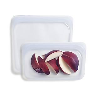 Stasher Premium Silicone Reusable Food Storage Bags, 2-Pack, Clear | Multi-Use Food Storage Bags, Lunch Bag, Travel Containers | BPA Free, Leak-free, Dishwasher-Safe, Eco-friendly
