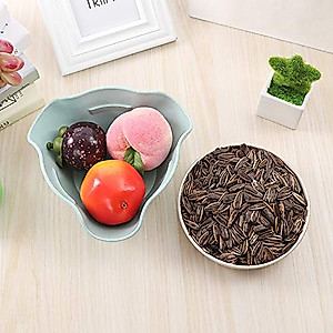 Cedilis 4 Pack Pistachio Bowl, Double Peanut Bowl with Seeds Shell Storage, Wheat Straw Snack Serving Dish for Sunflower Seeds, Edamame, Nuts Fruits