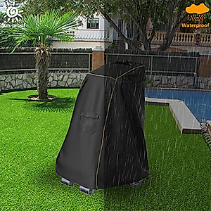 Aacabo Caddy Cover,Robotic Pool Cleaner Cover, Outdoor Waterproof Caddy Cover,Fits Most Brands Robotic Pool Cleaner-Black