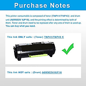 LCL Compatible Toner Cartridge Replacement for Konica Minolta TNP41 TNP-41 TNP43 TNP-43 A6WT00F A6WT00W 10000Pages Bizhub 3320 Series Printers (1-Pack Black)