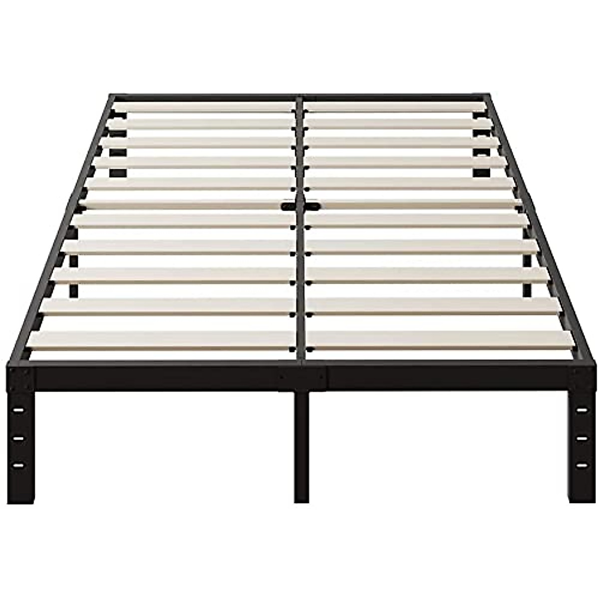 ZIYOO Queen Bed Frame, 16 Inch Heavy Duty Metal Platform with Wooden Slats Support, No Box Spring Needed, Queen Mattress Foundation, Noise Free, Non-Slip, Easy Assembly