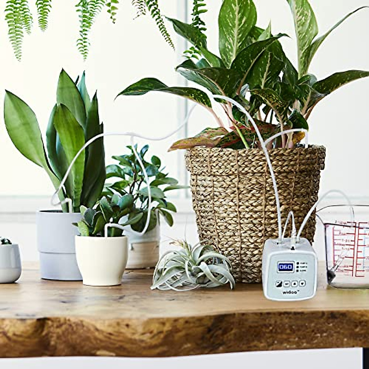 Automatic Watering System 15 Potted Plants, Dual-Pump Irrigation Kit, 49ft Tube Plant Self Watering System with LCD Screen & 5V USB Power Operation for Indoor Potted Plants, Vacation Plant Watering