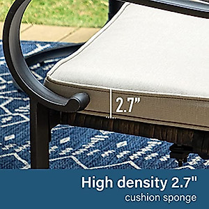 MIXPATIO Outdoor Patio Dining Set 7 Pcs, Patio Dining Table Chair Set, 6 Rattan Chairs with Cushions and 1 Dining Table with Umbrella Hole, for Lawn, Garden, Yards, Poolside