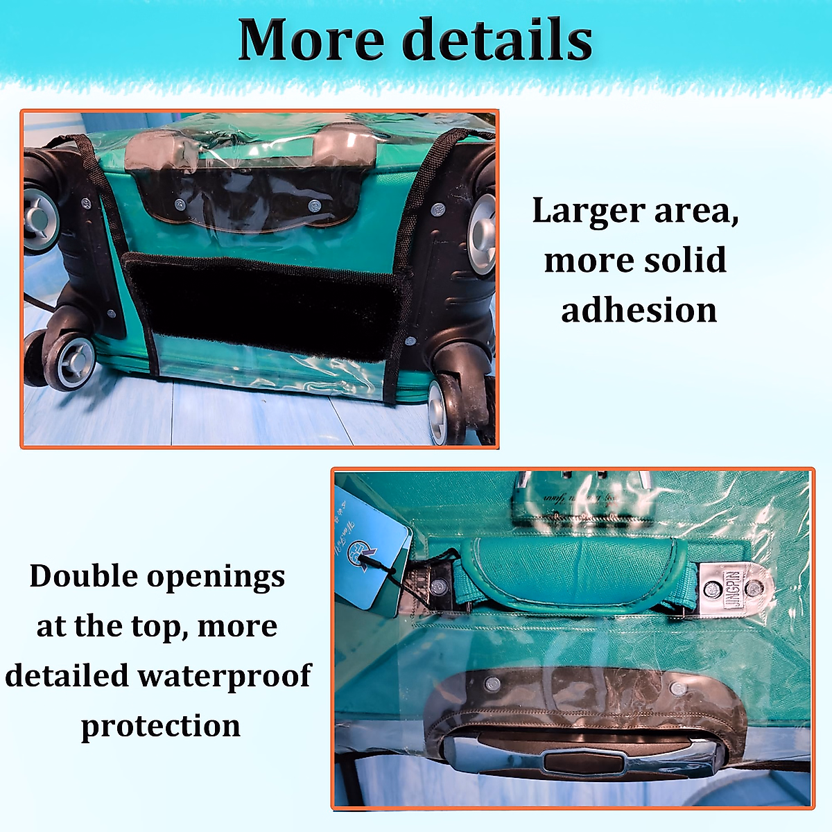 ZOUNI Clear PVC Luggage Cover Protectors, 30 Inch Waterproof Transparent Travel Luggage Protector Suitcase Cover Protectors for Wheeled Suitcase (30"（20.8" L x 13" W x 29.5" H）)