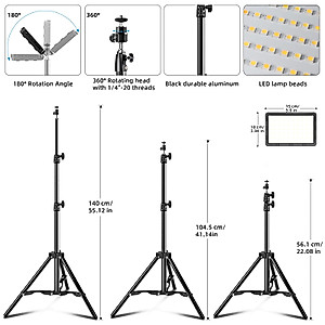 Hagibis Studio LED Video Light Kit - 9 Color Filters, Adjustable Tripod, for Photo Video Streaming