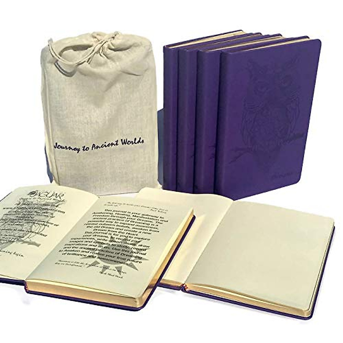 Dream To Awaken Owl Grimoire Journal | Blank Book of Shadows Journal | Witch Planner | Gift for Wiccan, Pagan, Mystic, Alchemist, Dreamer, Goddess | Vegan Leather Spell Book Blank | Hardcover | 5 3/4" x 8 1/2"