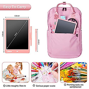 LCD Writing Tablet Colorful 10 Inch Electronic Graphics Doodle Board eWriter Drawing Pad with Memory Lock Gift for Kids & Adults Home School Office Handwriting Tablet (Pink)