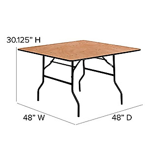 Flash Furniture Gerry 4-Foot Square Wood Folding Banquet Table