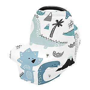 Nursing Cover Breastfeeding Scarf Cute Dinosaurs(k1)-for Baby Car Seat Covers, Stroller Cover, Carseat Canopy(228vb2b)