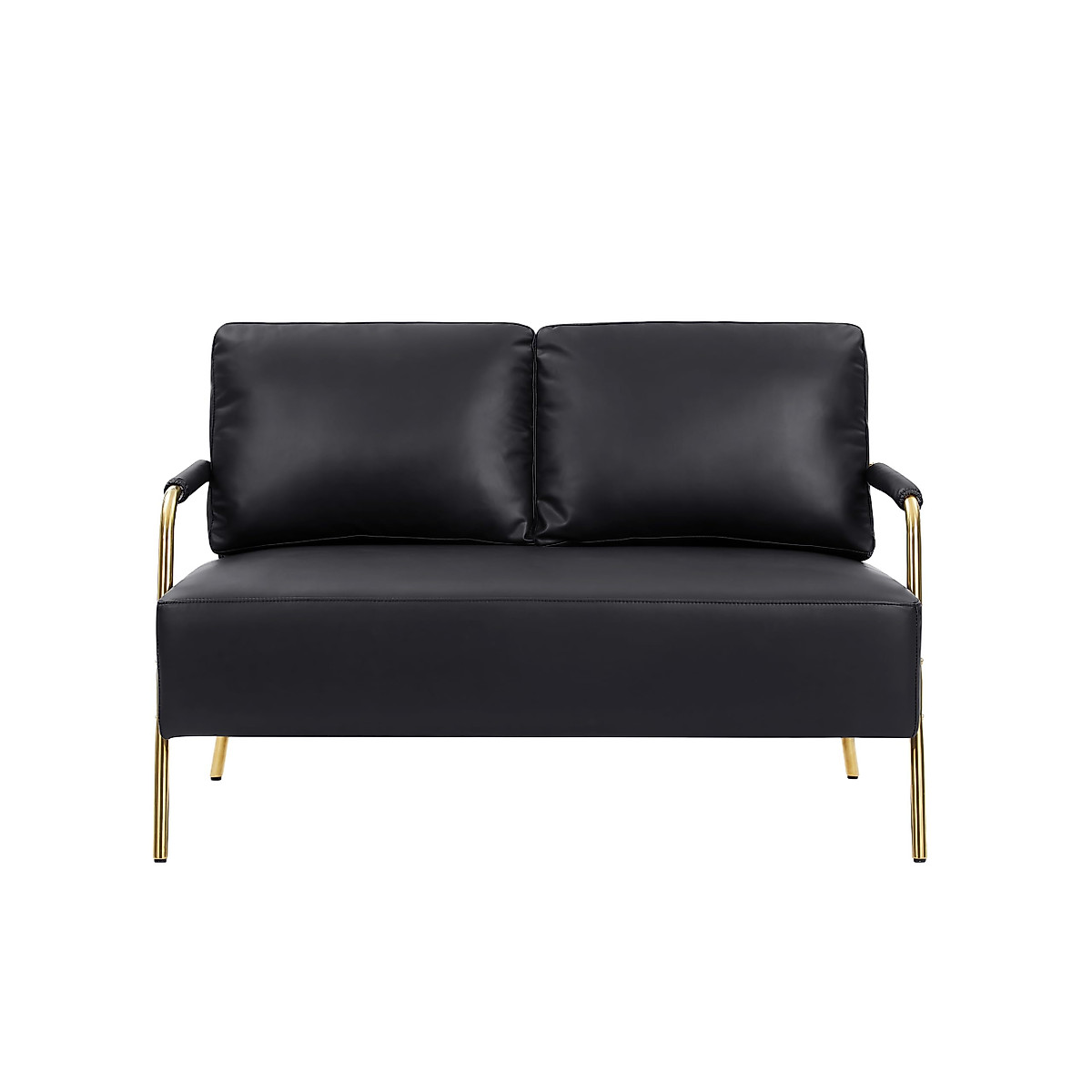 DiMorture 49.6" Loveseat Couch, Small Love Seat Sofa Couches for Living Room, Comfy 2-Seater Sofas Couch for Bedroom Living Room Apartment Office, Fast Assembly, Black