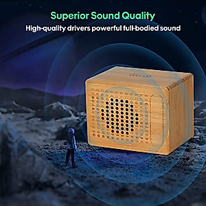 Bluetooth Speaker with Wireless Charger, 10W Fast Wireless Charging, 12-Hour Playtime, Handmade bamboo speakers, Small and portable, HD Sound and Bass for iPhone ipad Android Smart Devices and More