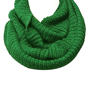 Wrapables Thick Knitted Winter Warm Infinity Scarf, Forest Green